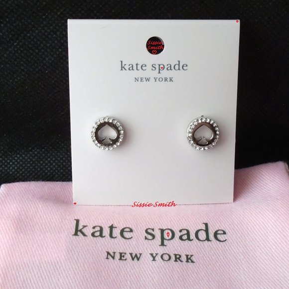 kate spade | Jewelry | Kate Spade Spot The Spade Silver Pave Halo Spade ...